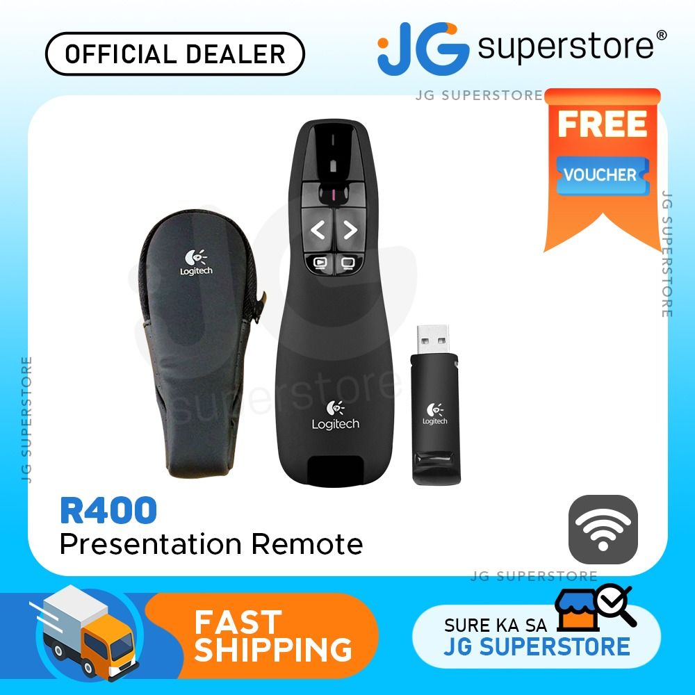 Logitech R400 Wireless Presentation Remote Clicker with Red Laser ...