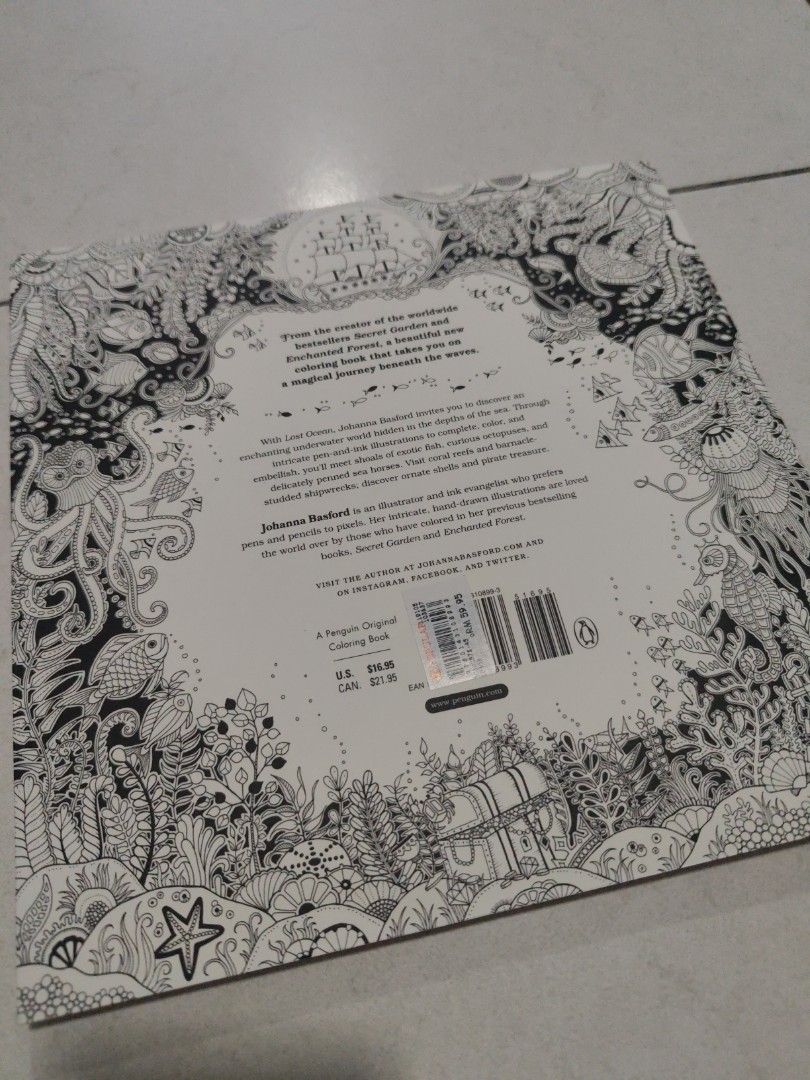 Lost ocean coloring book by Johanna basford, Hobbies & Toys, Books ...
