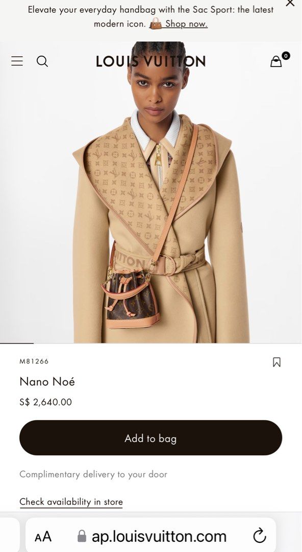 Louis Vuitton Mini Noe, Luxury, Bags & Wallets on Carousell