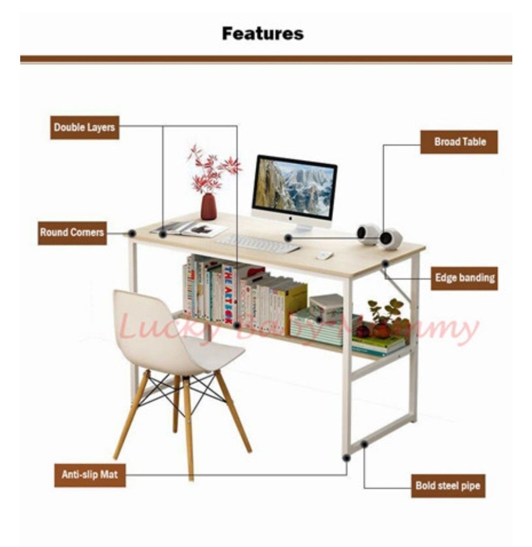 Modern Study Computer/Table Space Saving Office Study Desk Student ...