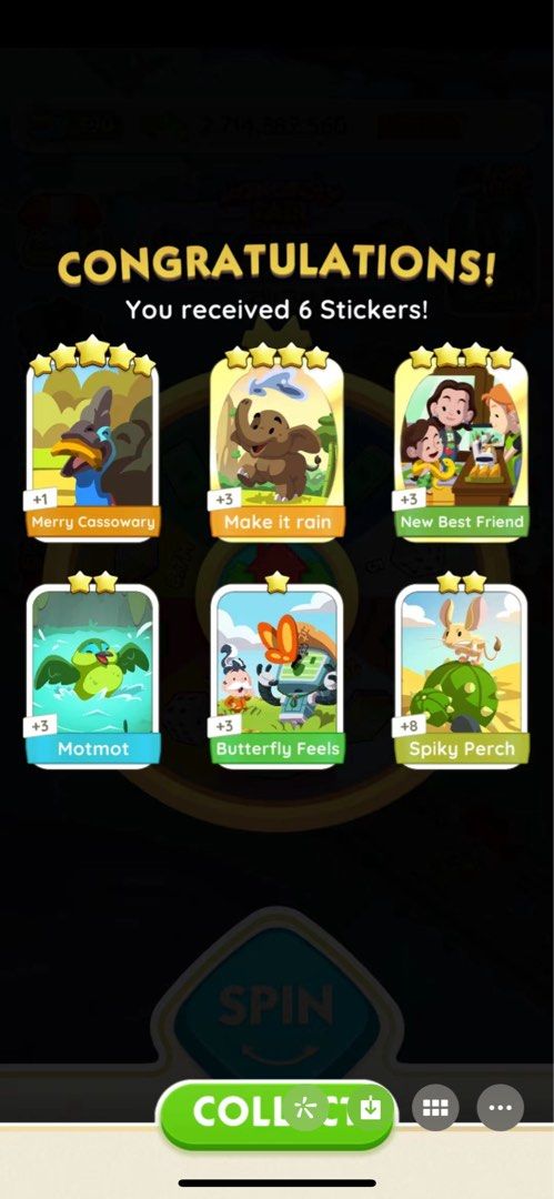 Monopoly Go 5 Star Card Merry Cassowary, Video Gaming, Gaming ...