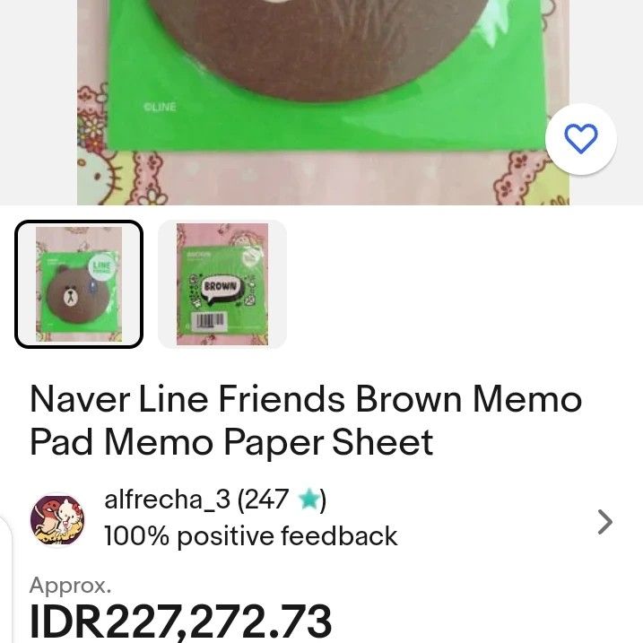 Naver Line Friends Sally & brown Memo Pad Memo Paper Sheet, Serba Serbi ...