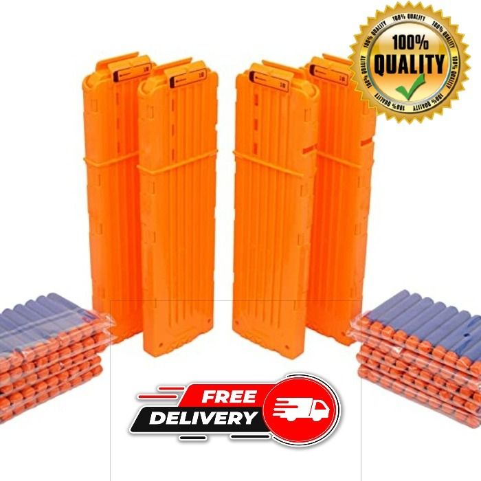 Nerf Gun Magazine Orange 12 18 Bullets Darts Refill Accessories (NO ...