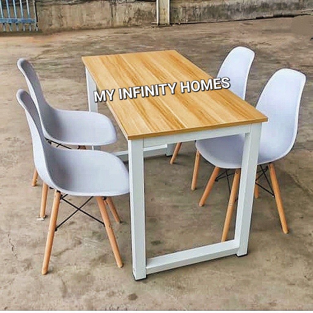 (NEW SET) Dining Table Sets Meja Makan Set (Available in Black Legs and ...