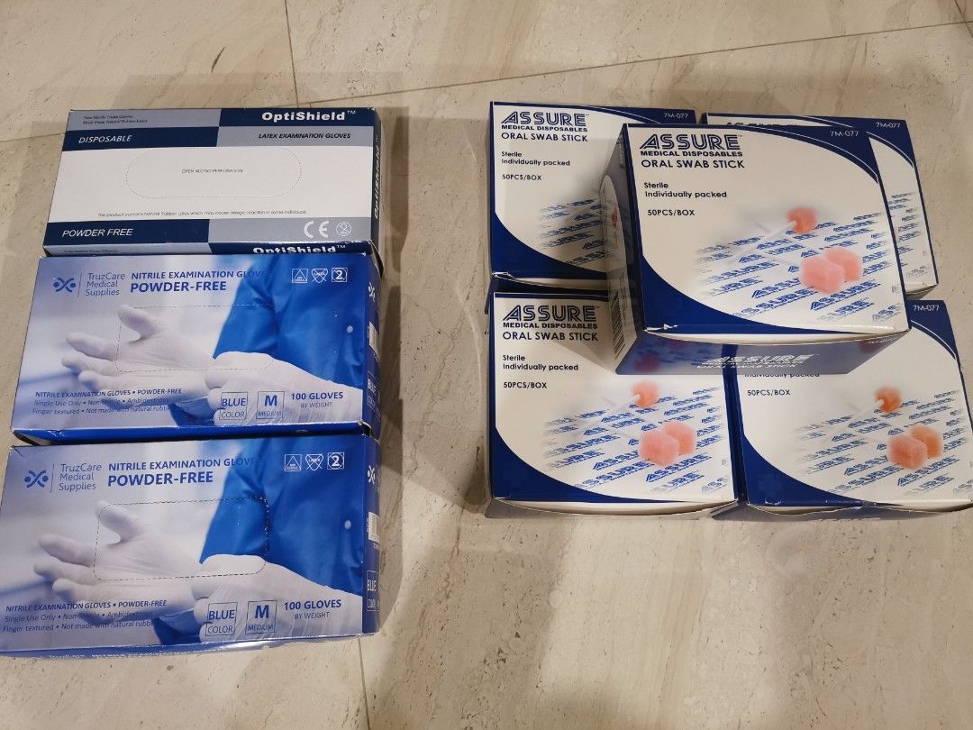 Oral swab, gloves, diapers, Health & Nutrition, Assistive ...