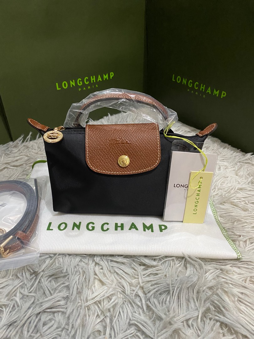 Original Black Longchamp Pouch/ XS Mini with Sling, Women's Fashion ...