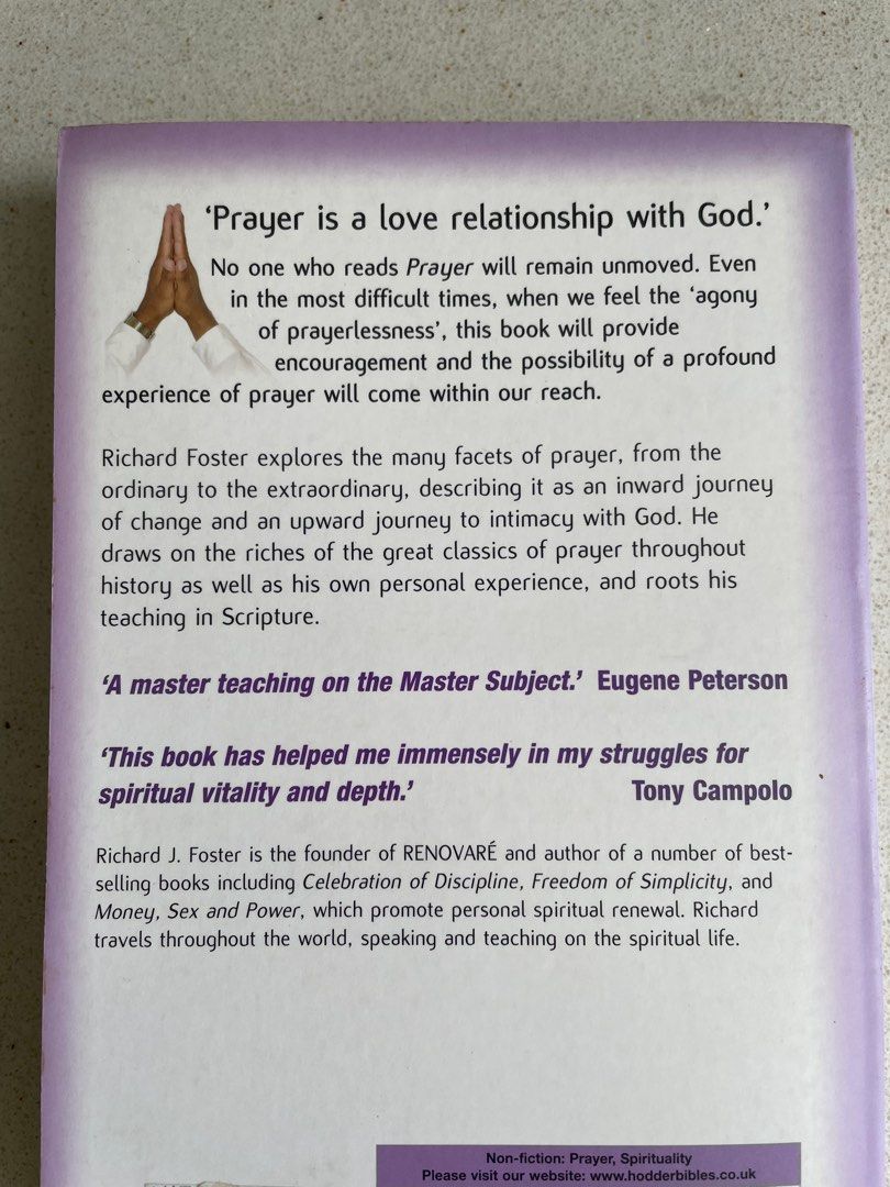 Prayer - Richard Foster (Christian), Hobbies & Toys, Books & Magazines ...
