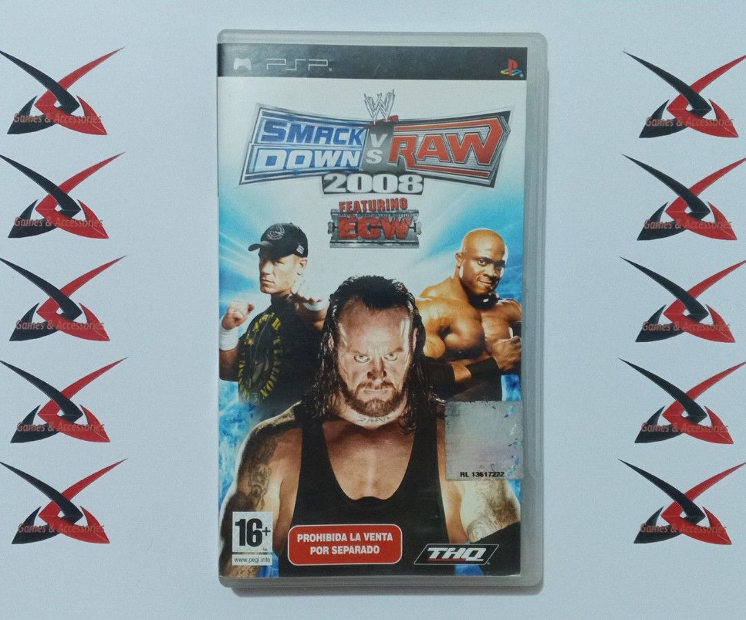 PSP PlayStation Portable UMD Game Smackdown vs Raw 2008, Video Gaming ...