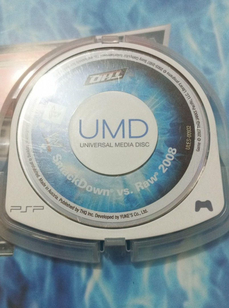 PSP PlayStation Portable UMD Game Smackdown vs Raw 2008, Video Gaming ...