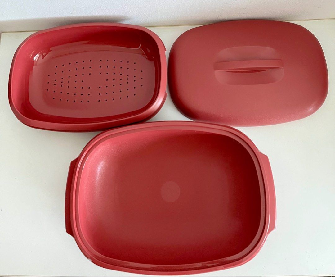 RARE FIND! Vintage Tupperware 3-pc Oblong Serving Dish/Steamer Set ...