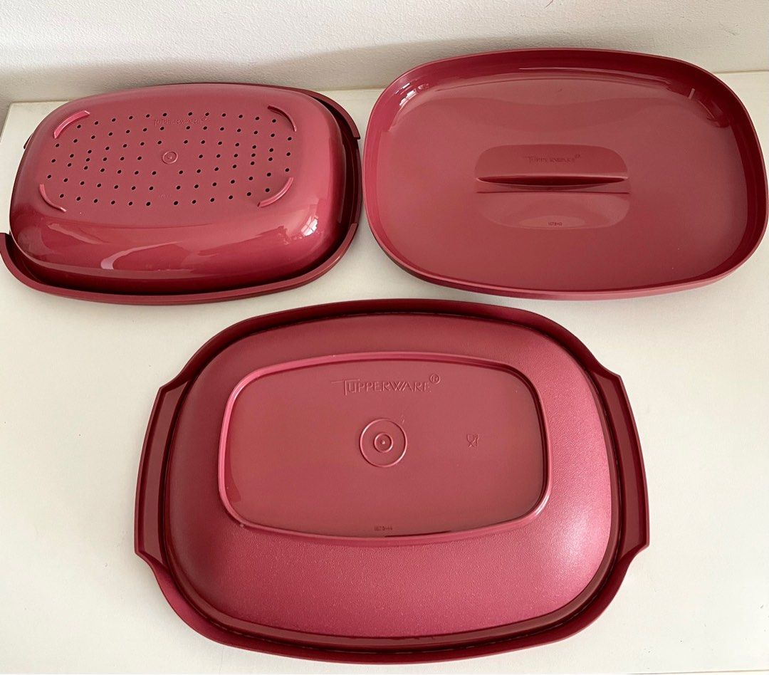 RARE FIND! Vintage Tupperware 3-pc Oblong Serving Dish/Steamer Set ...