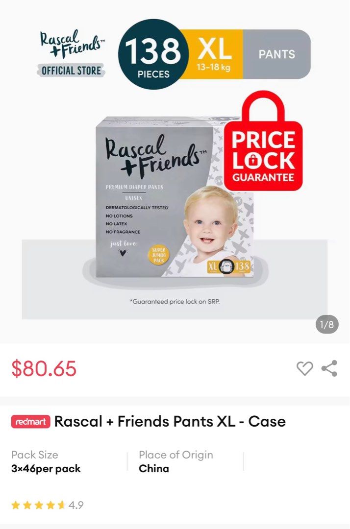 Rascal and Friends XL Pants Diapers, Babies & Kids, Bathing & Changing ...