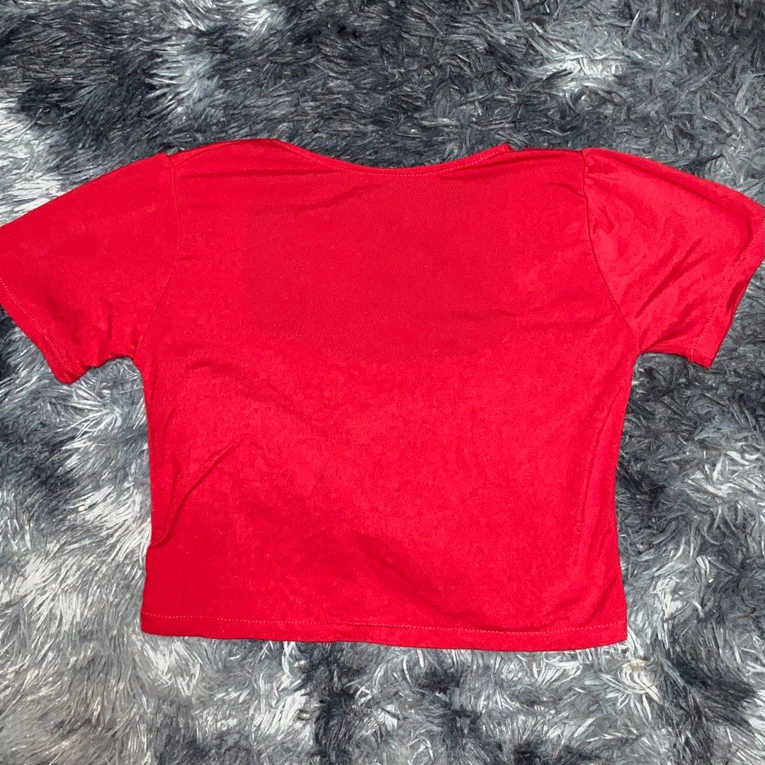 Red Square Neck Top on Carousell