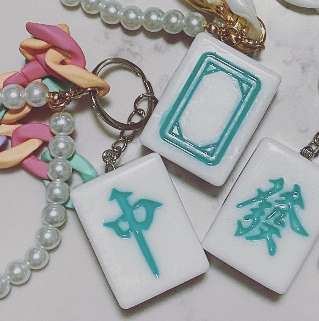 resin mahjong keychains, Hobbies & Toys, Stationery & Craft, Handmade ...