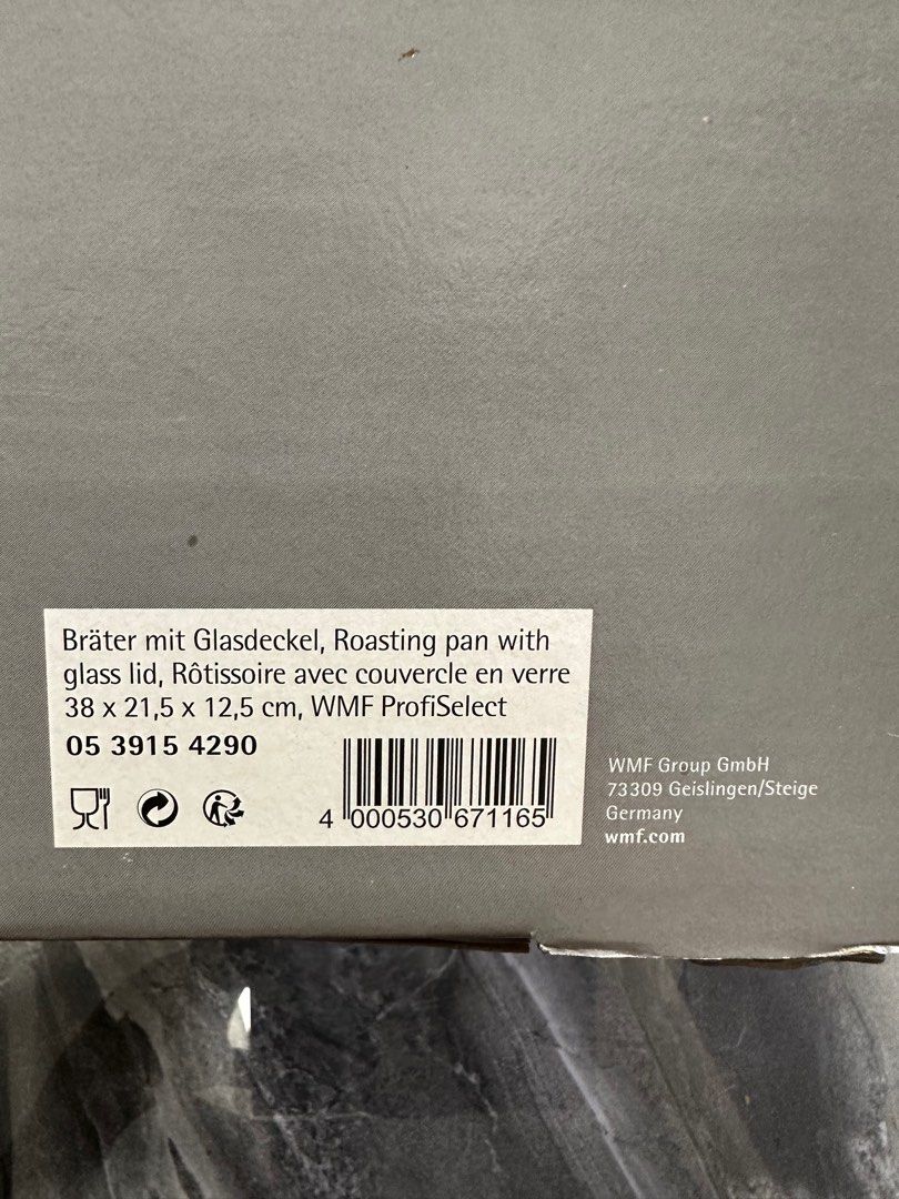 WMF Profiselect Roasting pan, Furniture & Home Living, Kitchenware ...