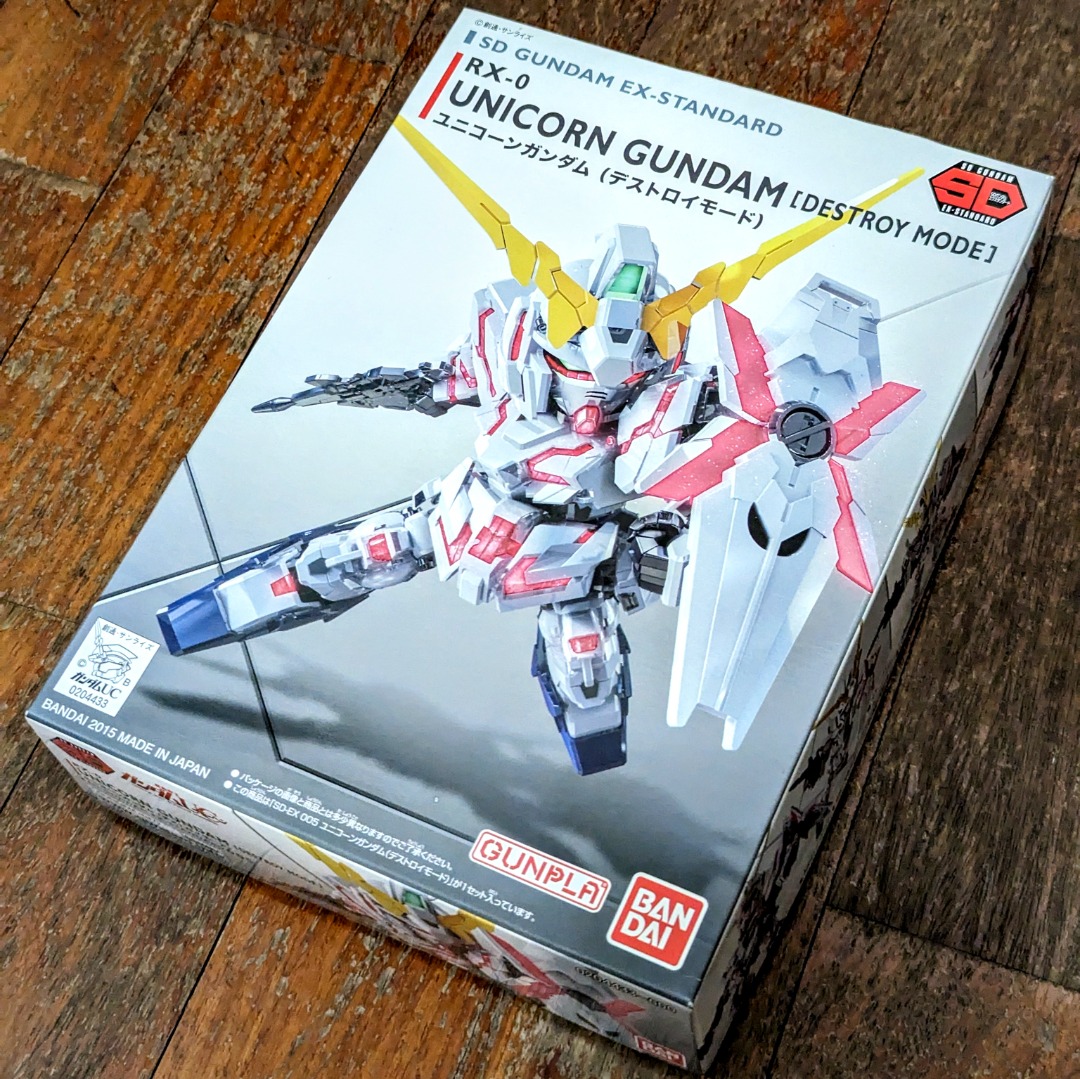 Bandai SD Gundam EX-Standard 005 Unicorn Gundam (Destroy Mode) Building ...