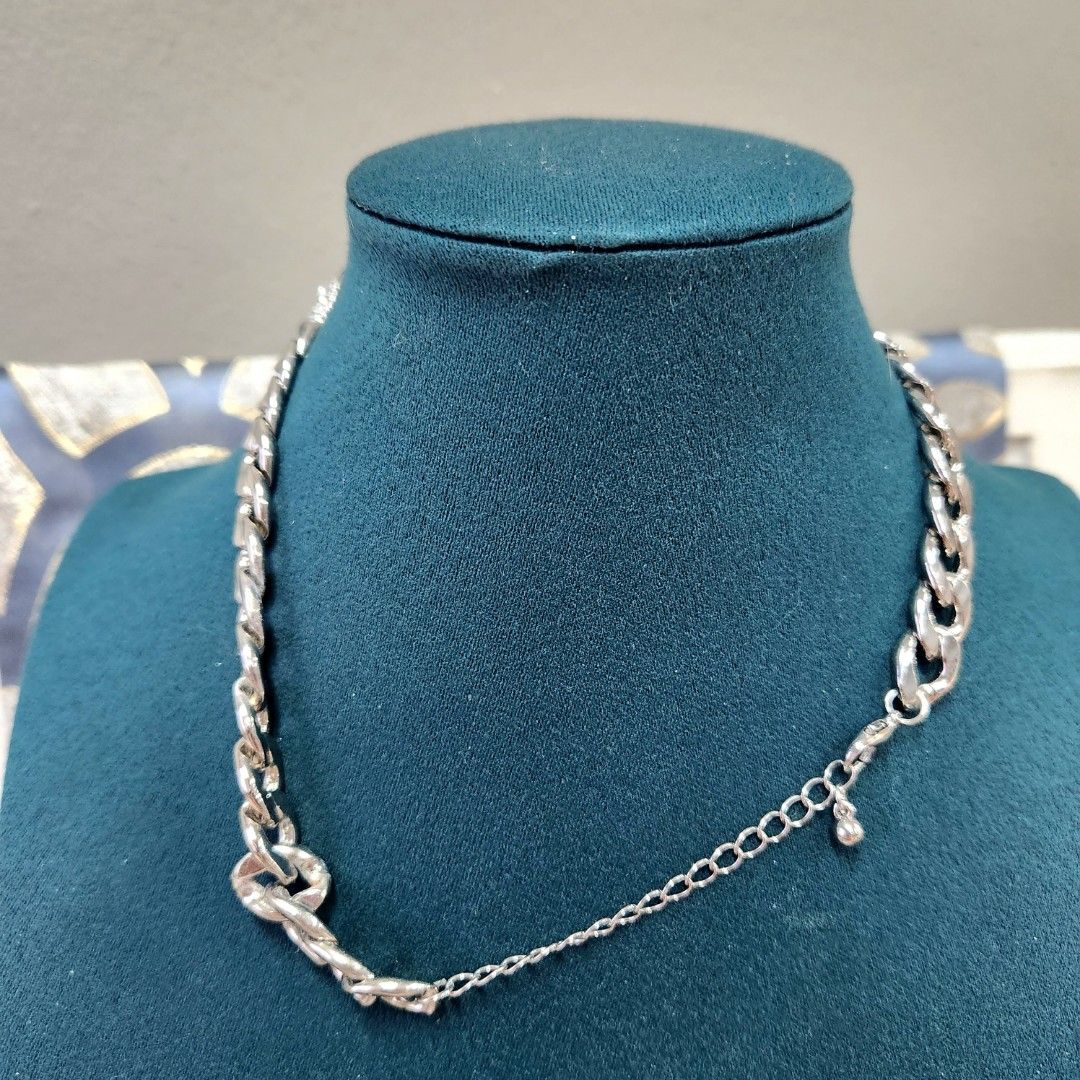 "SERPENT MAFIA" Thick Silver Chained Twin Head Snake Choker Necklace ...