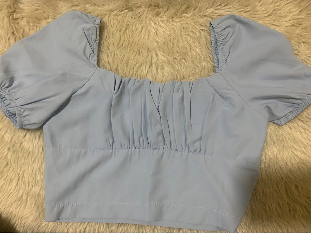 Shein Powder Blue Top on Carousell