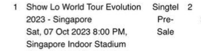 Show Lo World Tour Evolution 2023 - Singapore, Tickets & Vouchers ...