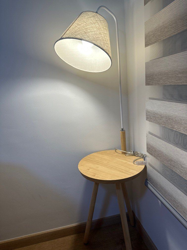 Side lamp w/ table, Furniture & Home Living, Lighting & Fans, Lighting ...