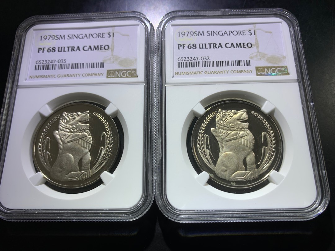 Singapore 1979 merlion one dollar nickel proof coin PF68, Hobbies ...