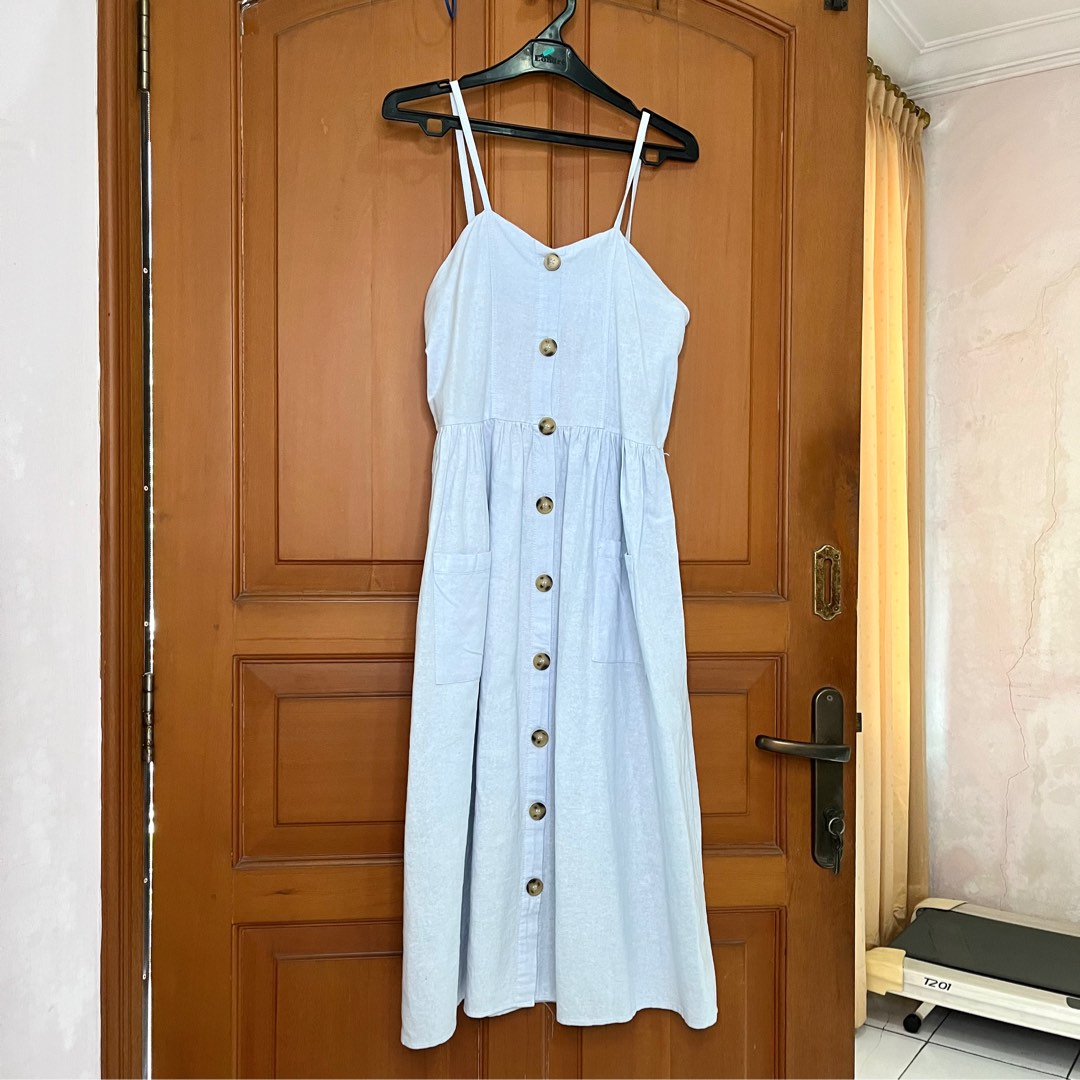Sky Blue Dress, Fesyen Wanita, Pakaian Wanita, Gaun & Rok di Carousell
