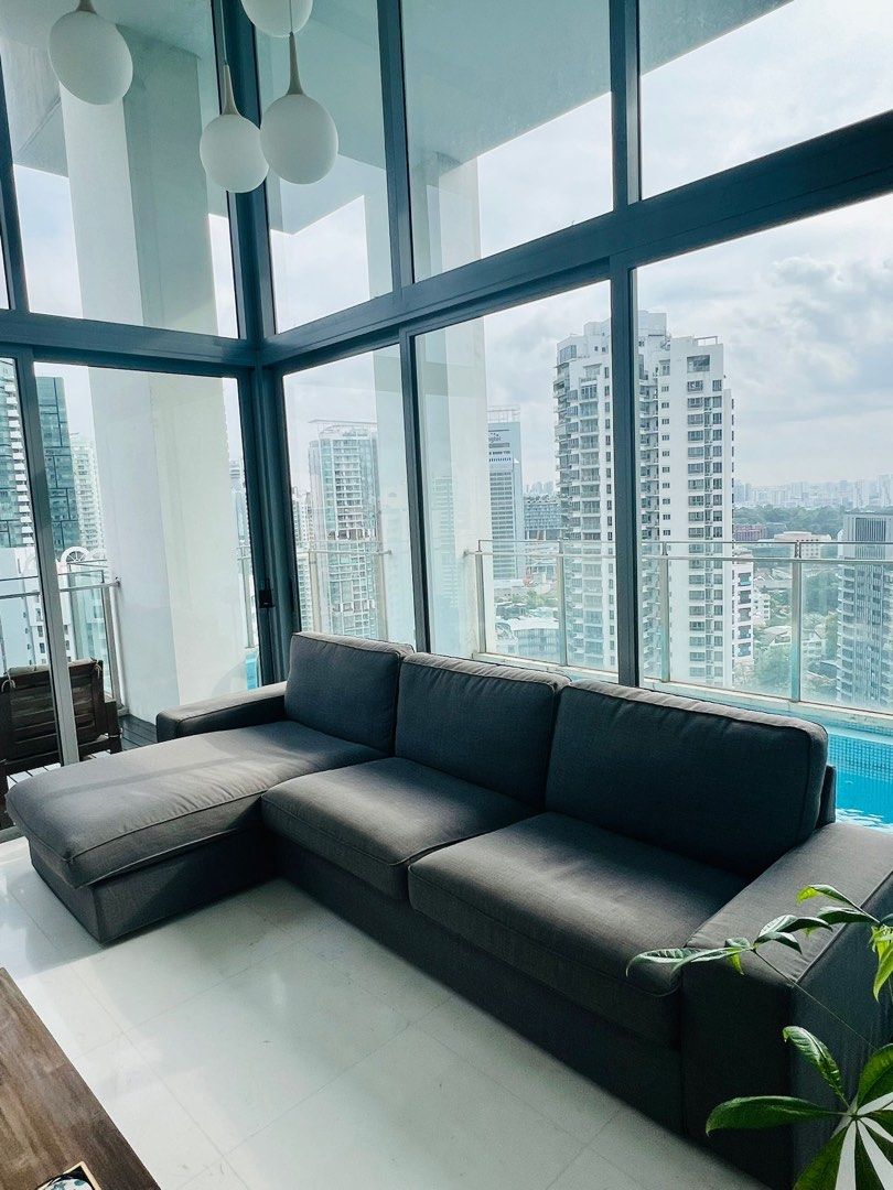 Sofa Ikea Kivik lightly used, Furniture & Home Living, Furniture, Sofas on Carousell