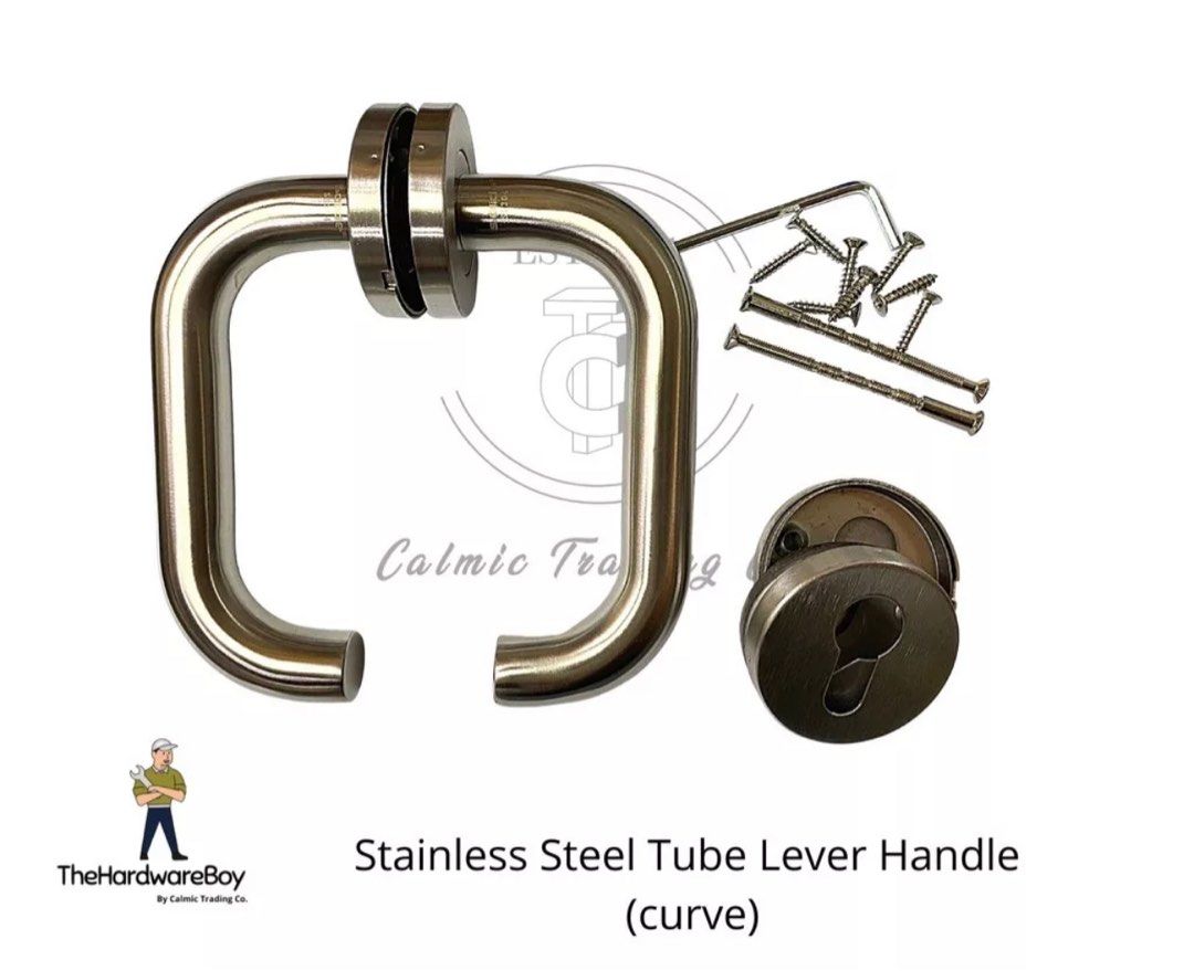 SOLIDE Stainless Steel Tube Lever Handle (curve), Furniture & Home ...