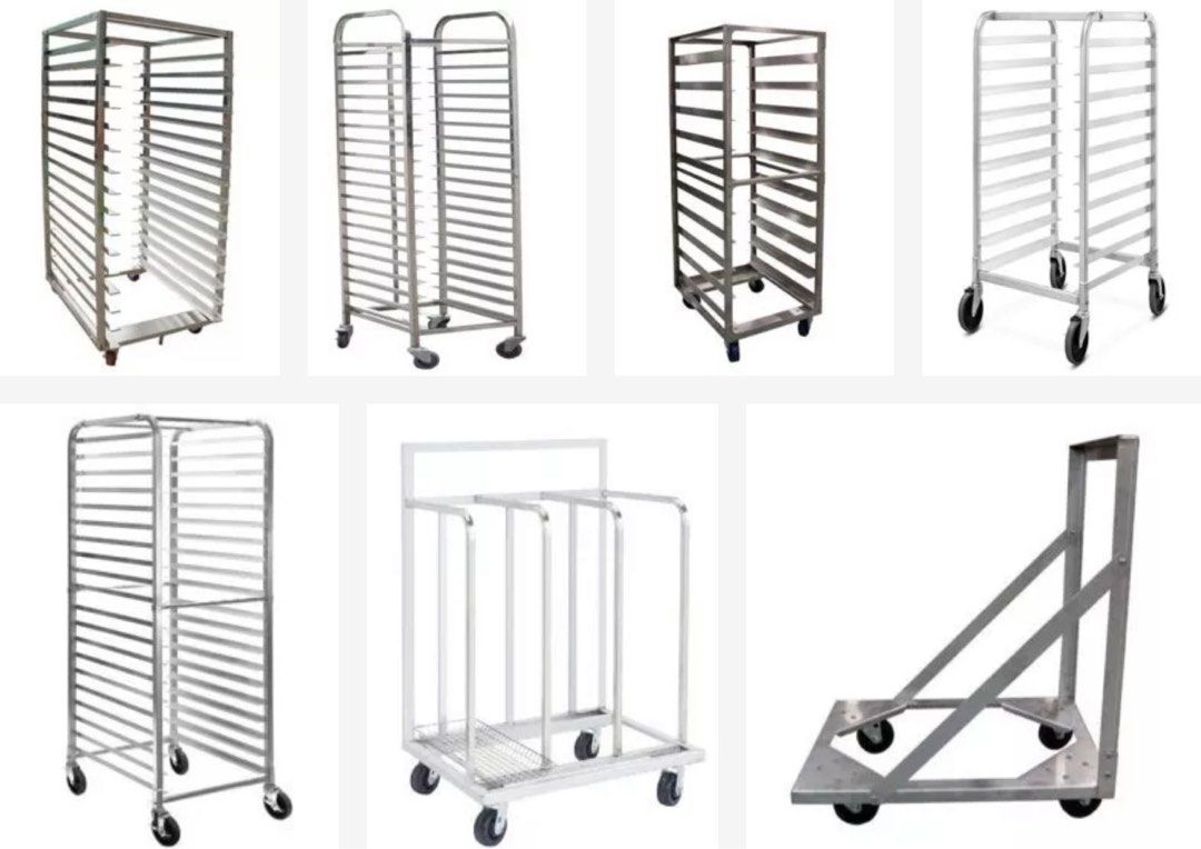 Stainless Steel Hot Food Trolley Bakery Trolley Transport Sheet Pan ...