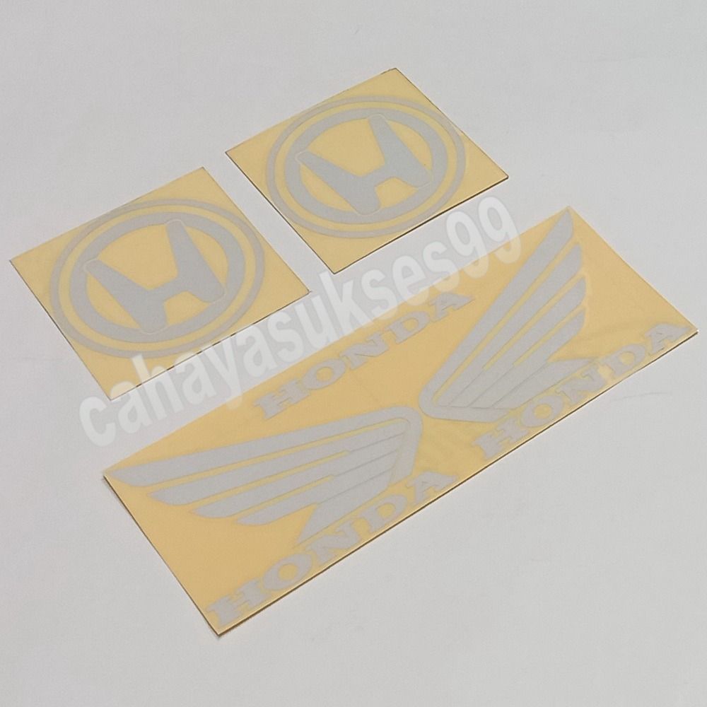 Sticker Wings Sayap Honda Putih Besar Stiker Logo Honda Bulat 8cm ...