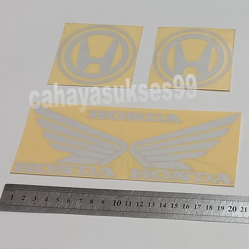 Sticker Wings Sayap Honda Putih Besar Stiker Logo Honda Bulat 8cm ...