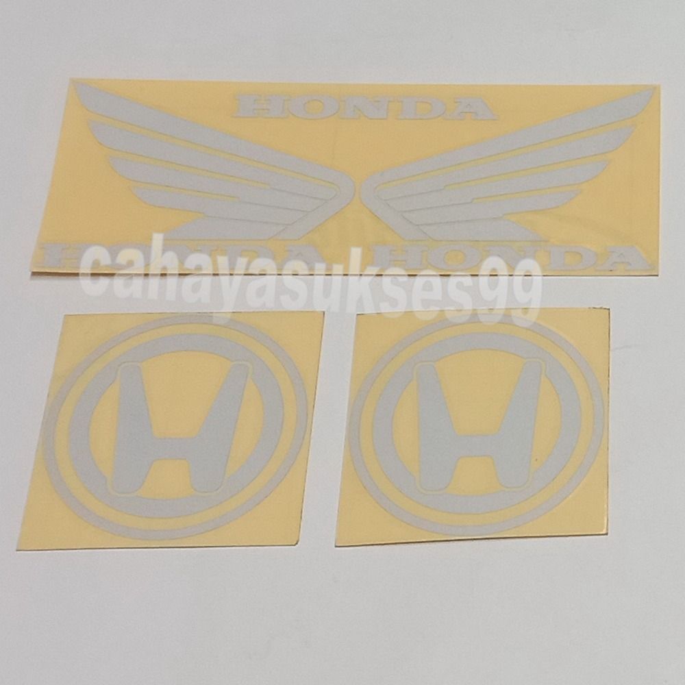 Sticker Wings Sayap Honda Putih Besar Stiker Logo Honda Bulat 8cm ...