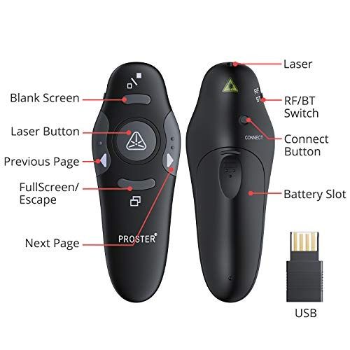 [Stockist.SG] Proster Wireless Presenter Bluetooth 2.4GHz Wireless USB ...