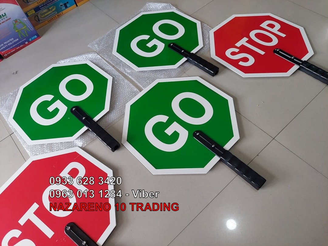 Stop and Go Paddle Sign Hand Sign Stop Signs Traffic REVERSIBLE ...