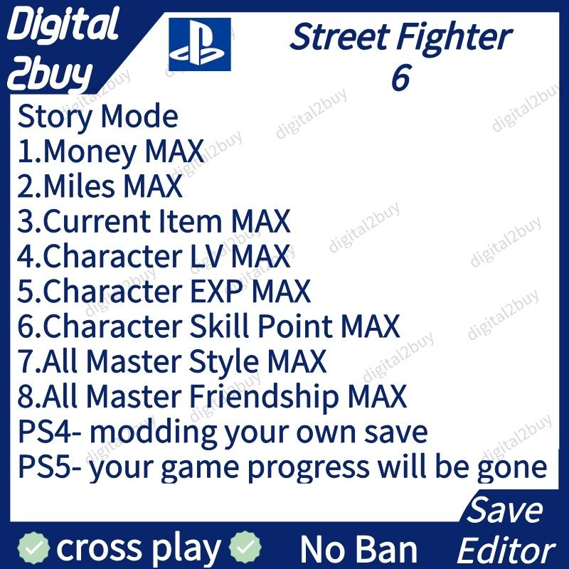 PS4 PS5 Street Fighter 6 Save Editor SF6 Save Modding Street Fighter 6 ...