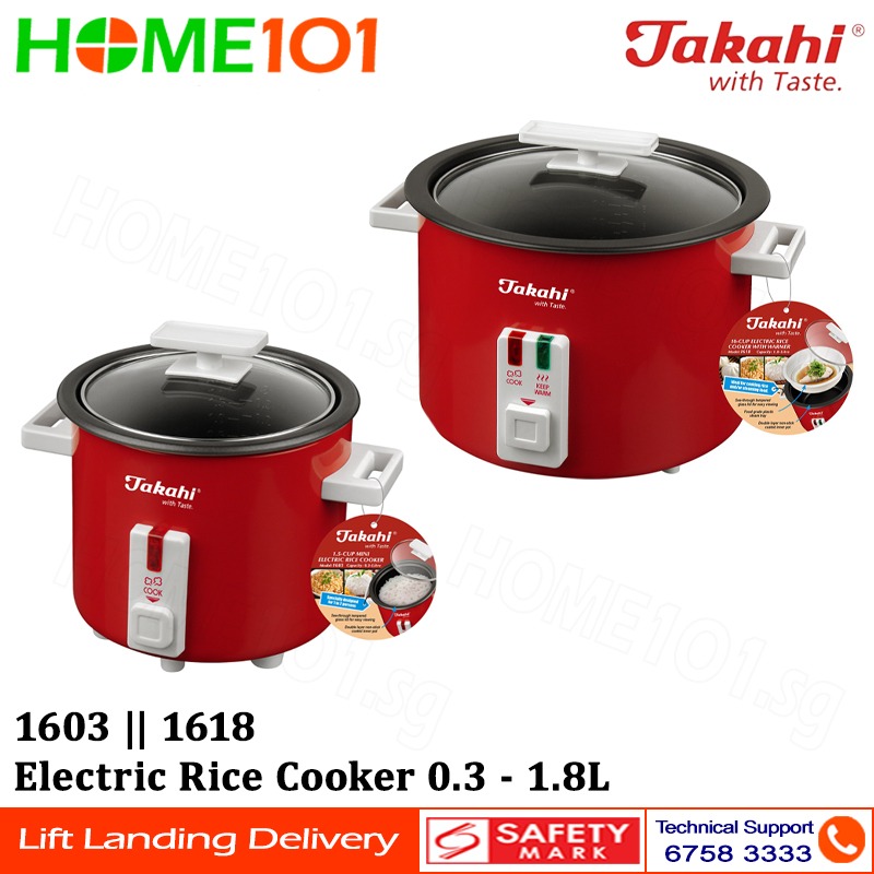Takahi Electric Rice Cooker 0.3 - 1.8L 1603 || 1618, TV & Home ...
