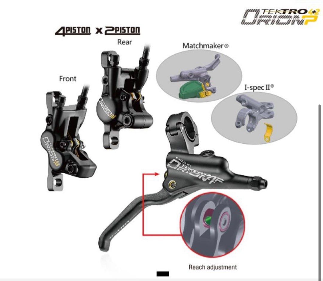 TEKTRO ORION P HD-M735 4+2 Piston MTB Hydraulic Brake, Sports Equipment ...