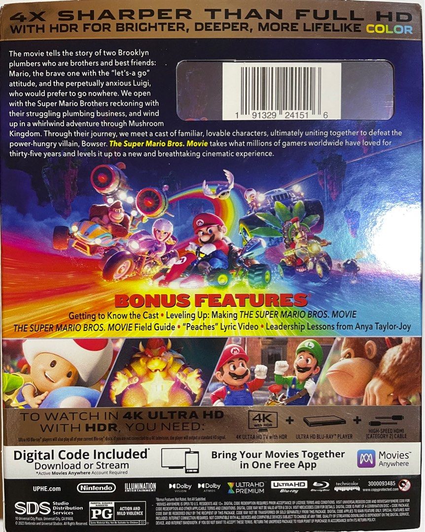 The Super Mario Bros. Movie - 4K Ultra HD Blu Ray, Hobbies & Toys ...