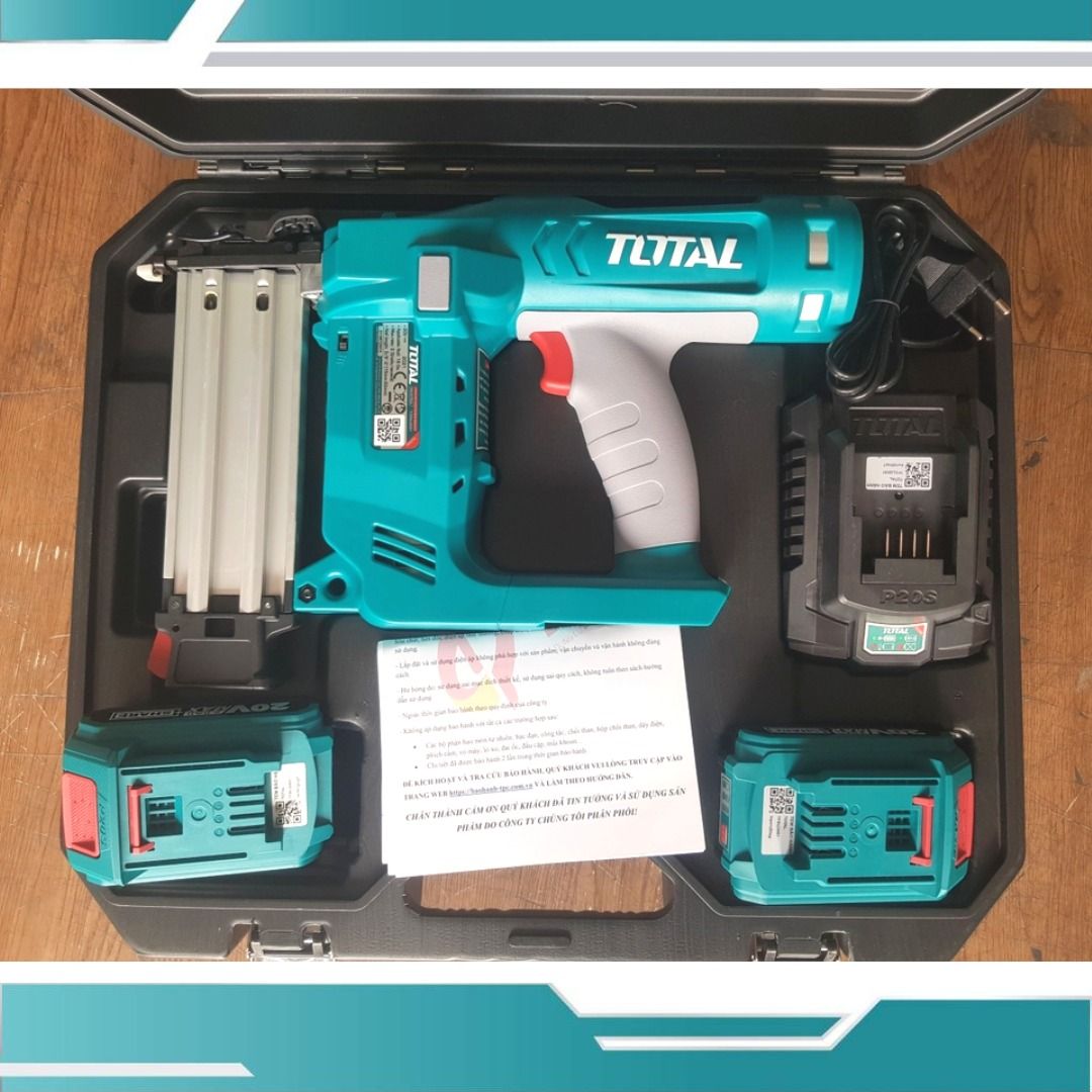 TOTAL Li-ion Cordless Brad Nailer TCBNLI2001 - Working length : 15-50mm ...