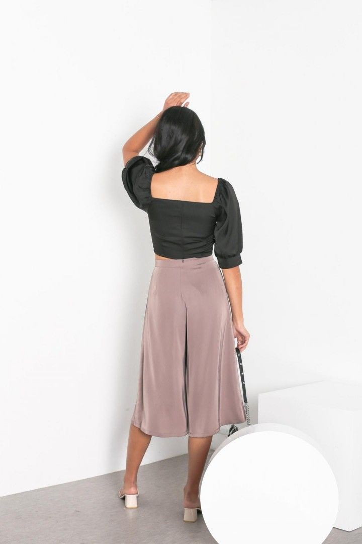 TPZ DAZZLE SATIN TOP IN BLACK, Women's Fashion, Tops, Blouses on Carousell