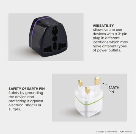 UK/SG 3 Pin Plug Power Converter | UK 3 Pin Plug Adapter | Travel ...
