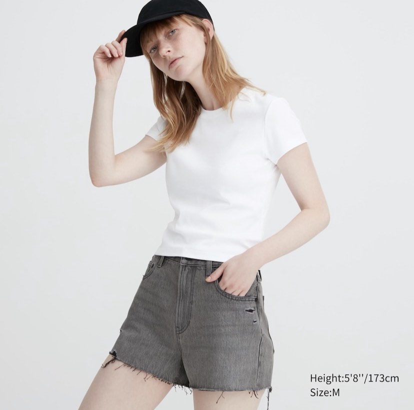 Uniqlo Mini Short Sleeve in White on Carousell