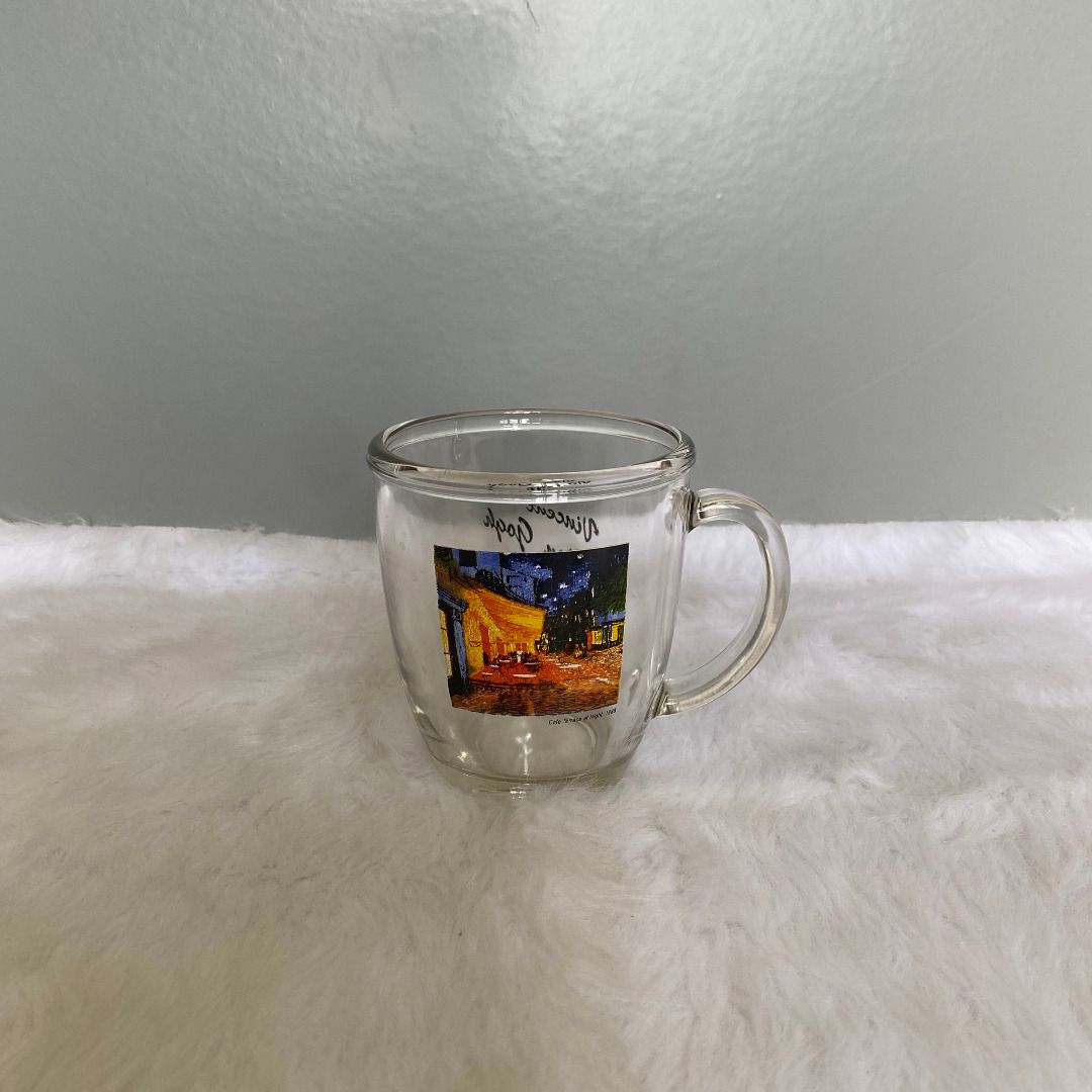Van Gogh Cafe Terrace At Night Painted Glass Mug, Furniture & Home ...