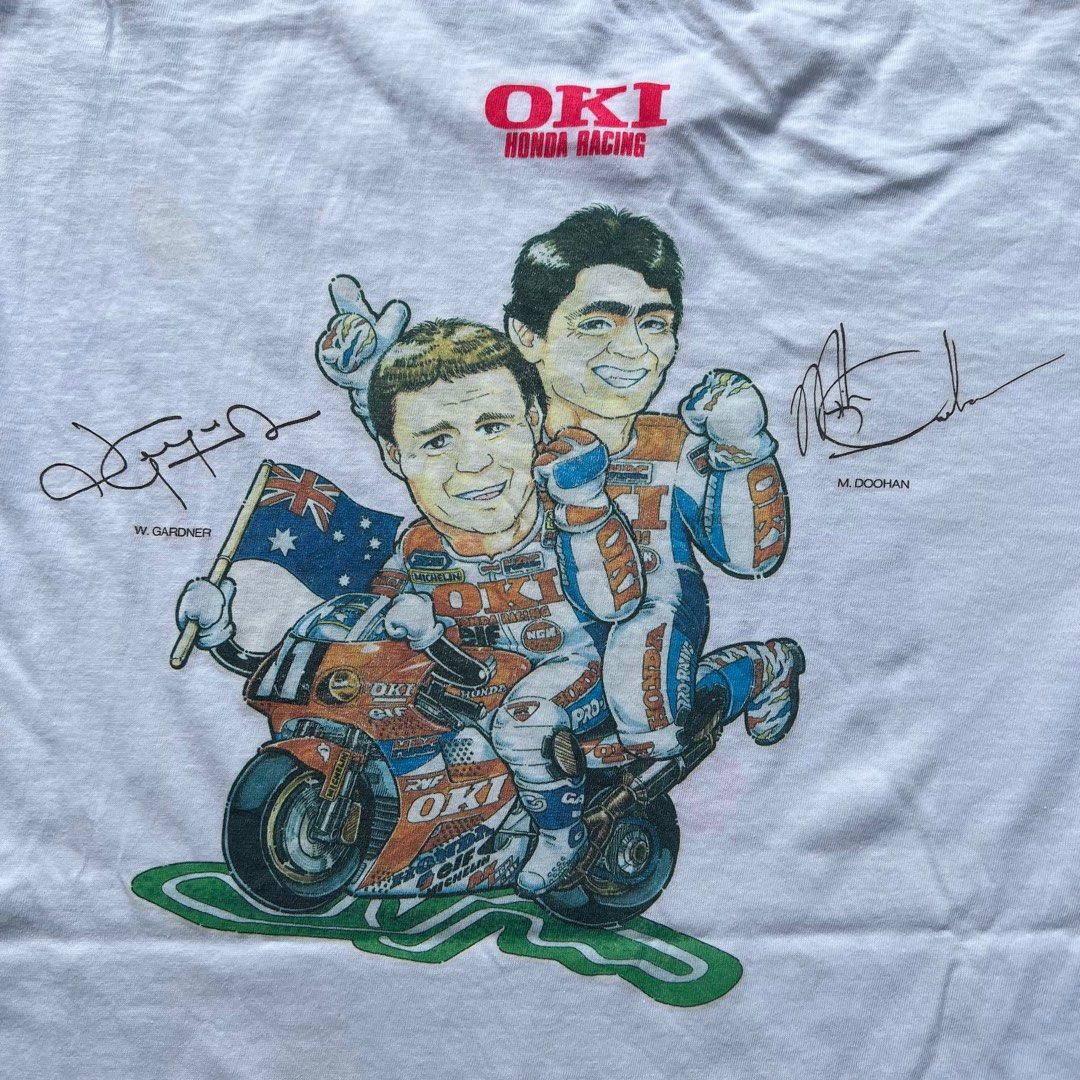 Vintage Honda Racing Mike Doohan Permotoran T-shirt, Men's Fashion ...