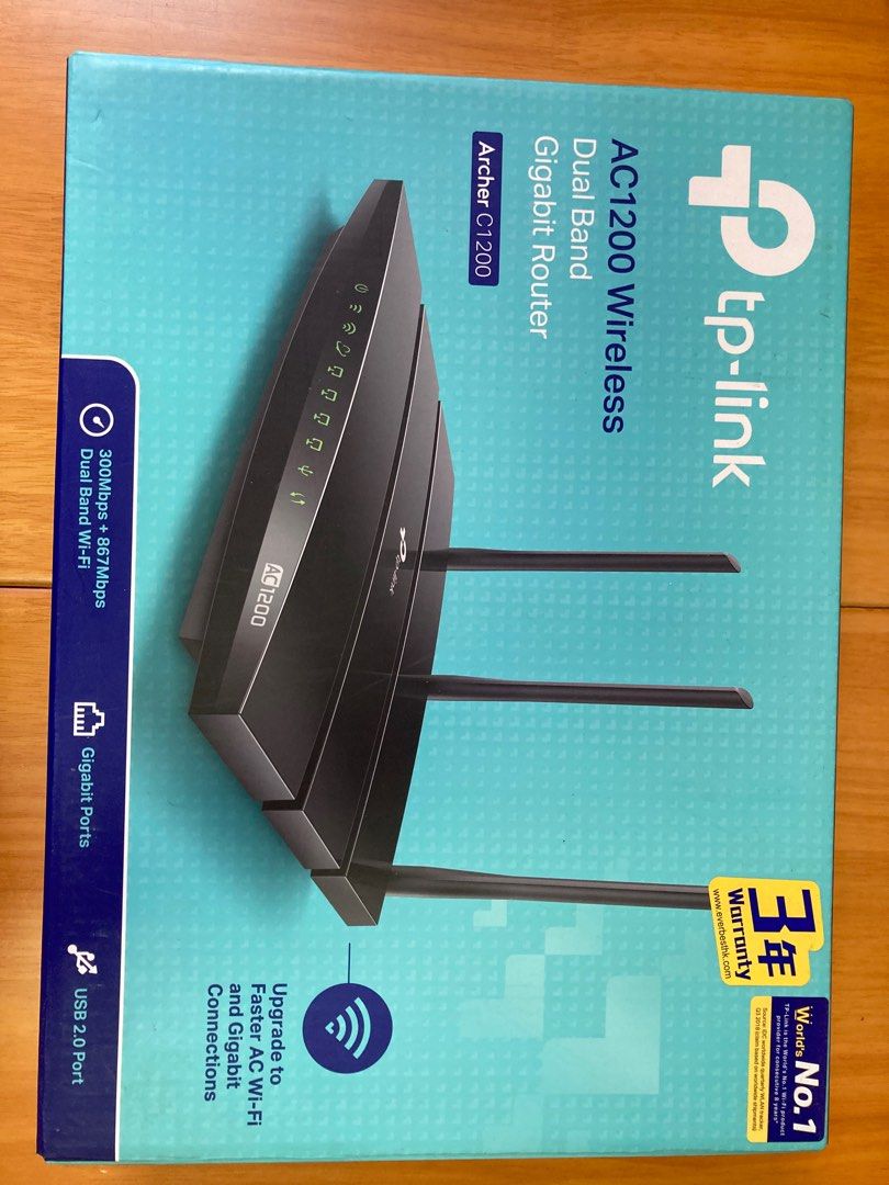 Wi-Fi Router tp-link AC1200 Wireless Dual Band Gigabit Router 無線路由器, 電腦 ...