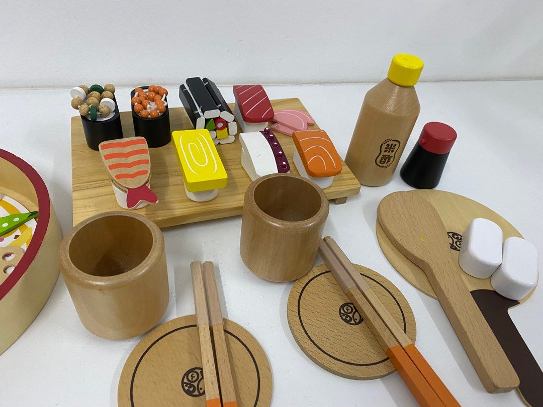 Woody Puddy Wooden Toys Sushi Deluxe Set, Hobbies & Toys, Toys & Games ...