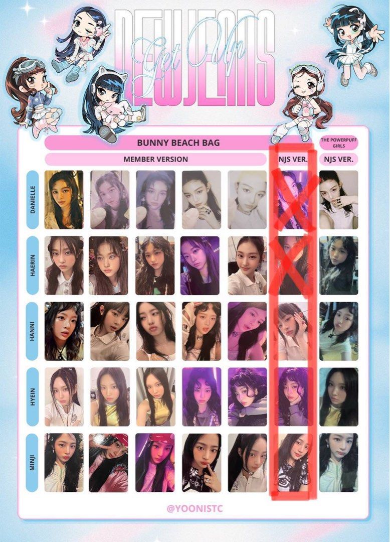 WTS LFB NEW JEANS GET UP BAG VER PHOTOCARDS HAERIN MINJI HANNI HYEIN ...