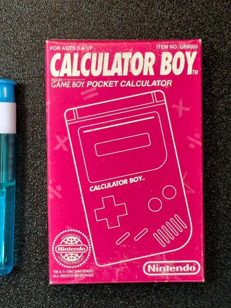 【任天堂】1992 Gameboy計數機(1997包裝version)。Calculator Boy。超級孖寶兄弟, 興趣及遊戲, 玩具 ...