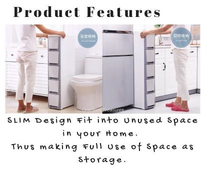 3-7 Tiers Super Slim Plastic Storage Drawer Container (JL2002 ...