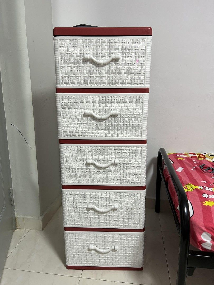 5 Tier Plastic Storage Drawers, Furniture & Home Living, Furniture ...